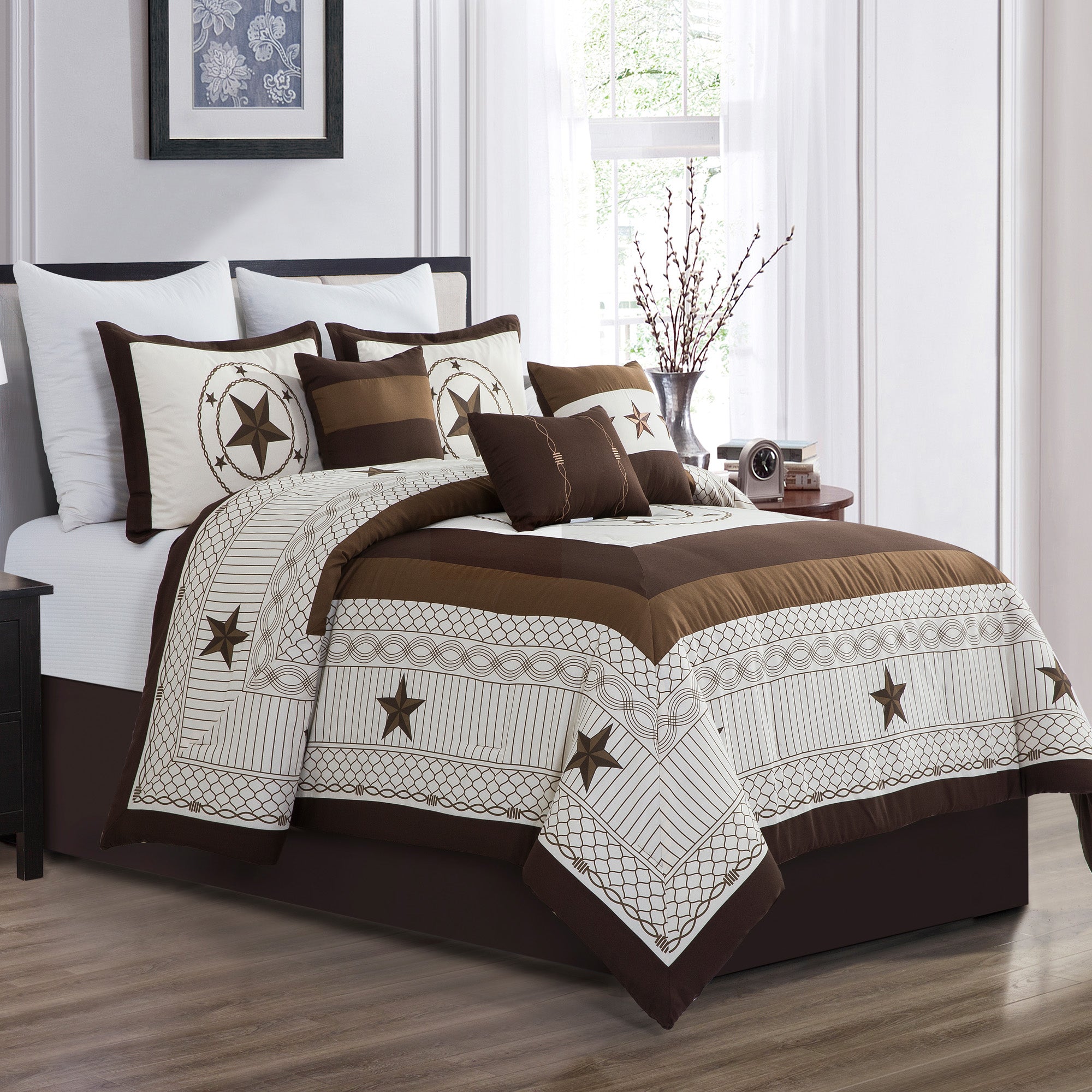 7-Piece Star Stripe Comforter Set | Queen & King – HIG BEDDING