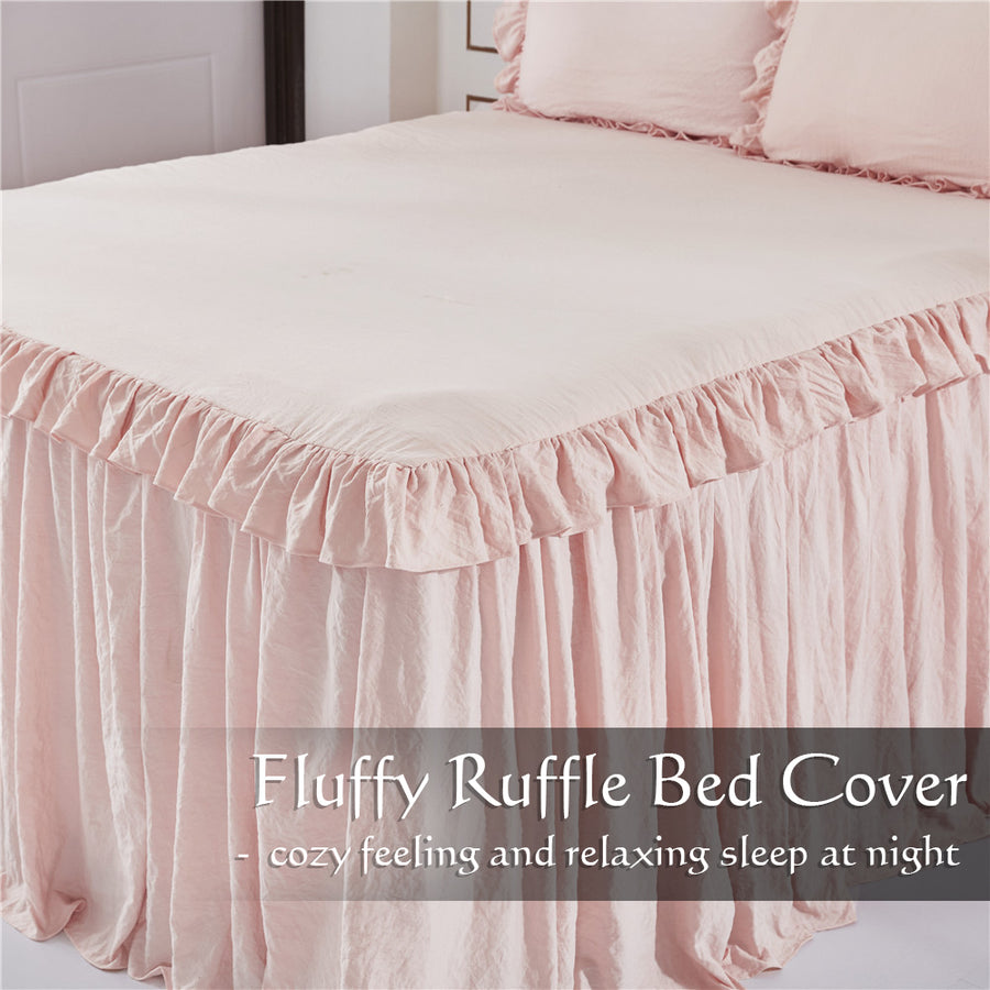 Ruffle Skirt Bedspread One Layer Design Chic Farmhouse Style – HIGBEDDING